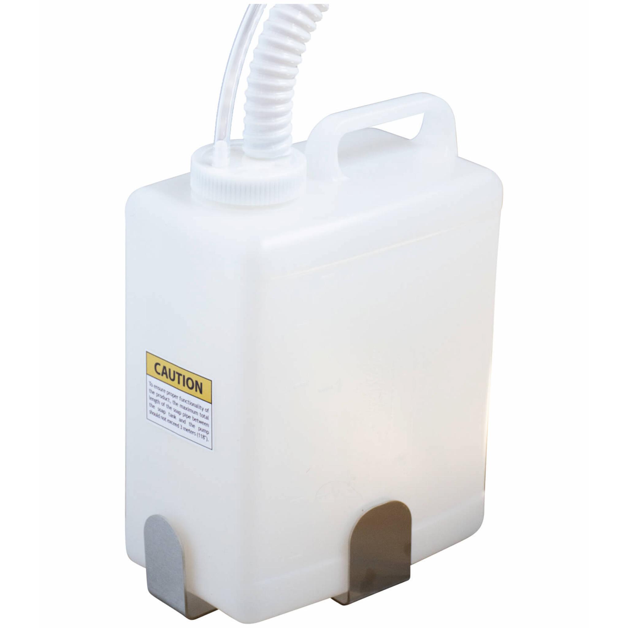 Multifeed system soap dispenser tank, bracket and refill plug