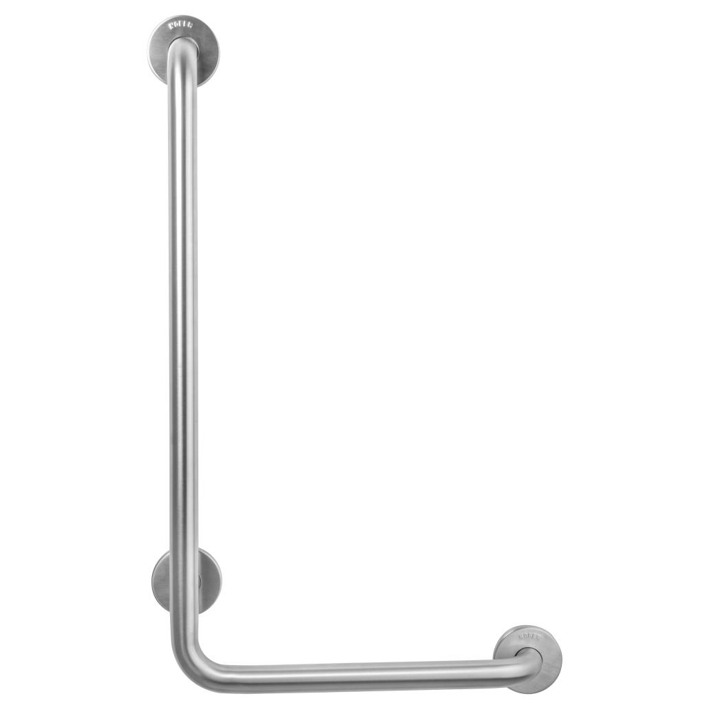 Angled grab rail left side 700x400mm stainless steel satin